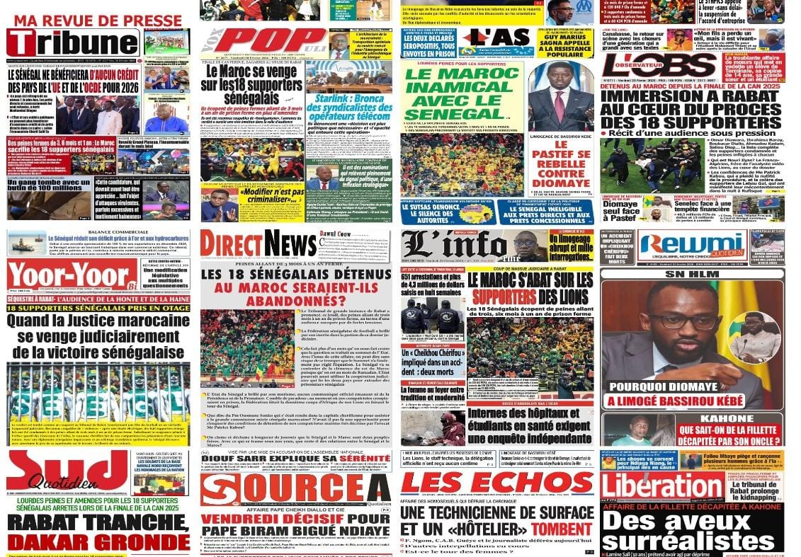 La Une Des Quotidiens - Vendredi 20 Février 2026 (Avec Ma Revue De ...
